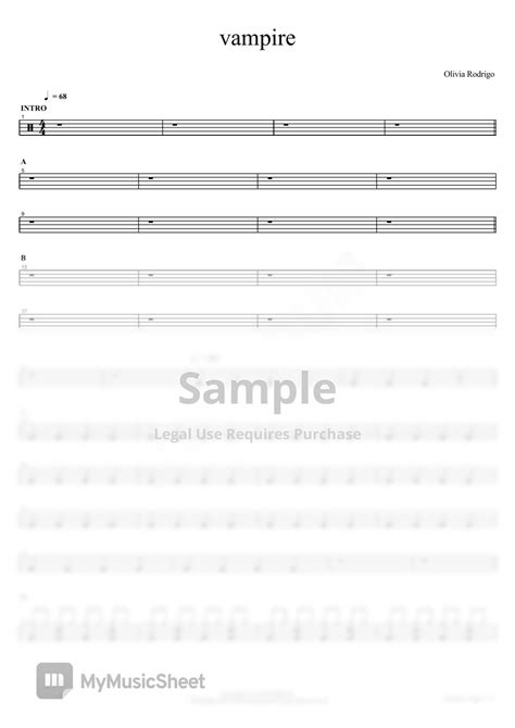 Olivia Rodrigo Vampire Sheet Music By Copydrum
