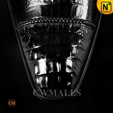 Cwmalls® Mens Black Crocodile Dress Shoes Cw716036