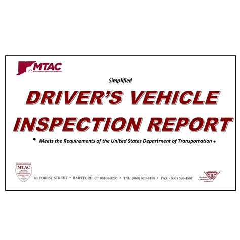 Drivers Vehicle Inspection Report Mtac
