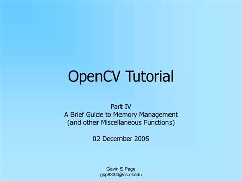 Ppt Managing Opencv Objects Memory Guidelines Powerpoint Presentation Id963331