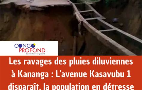 Les ravages des pluies diluviennes à Kananga Lavenue Kasavubu 1