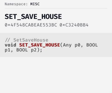 SetSaveHouse FiveM Natives Cfx Re Docs