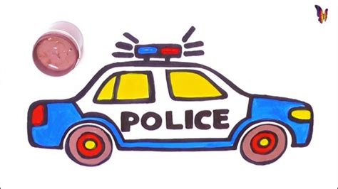 آموزش نقاشی ماشین پلیس نقاشی کودک