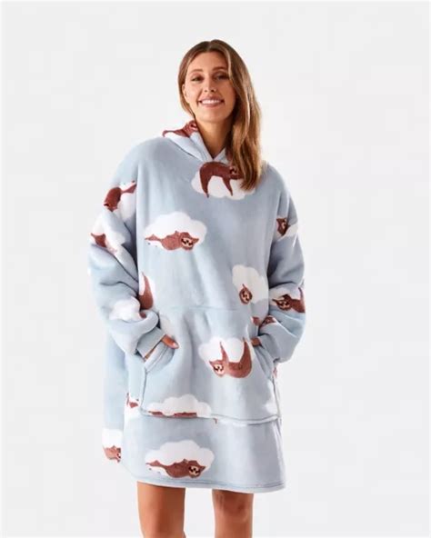 Adult Oversized Hooded Blanket Fleece Hoodie Plush Flannel Sweatshirt