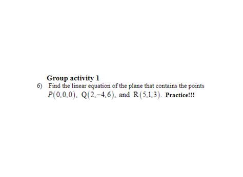Solved Group Activity Find The Linear Equation Of The Chegg