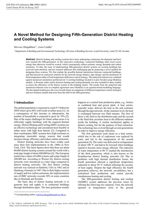 Pdf A Novel Method For Designing Fifth Generation District Heating And Cooling Systems