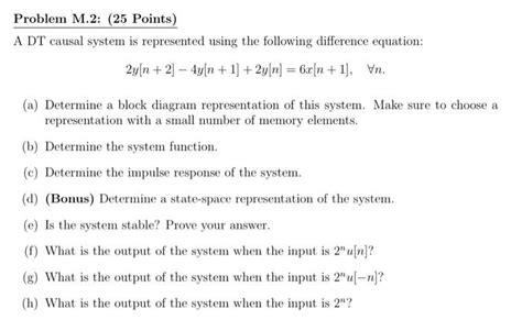 solved problem m 2 25 points a dt causal system is