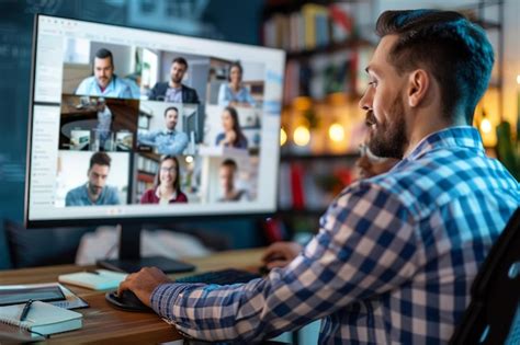Premium Photo Virtual Meeting With Remote Team Problem Solving Sessions