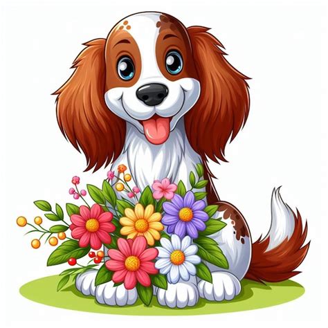 Premium Vector English Setter Dog Vector Cartoon Illustration