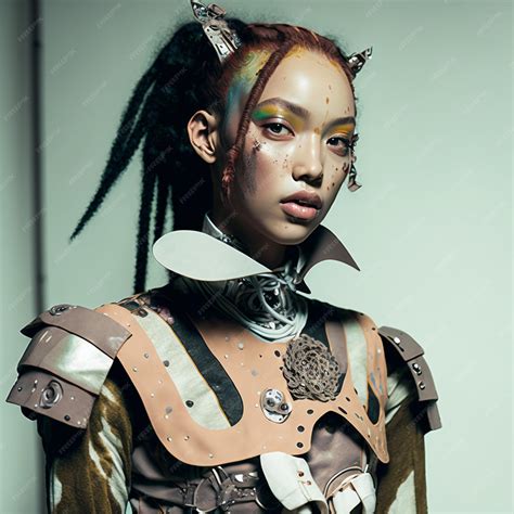 Premium Ai Image Generative Ai Fantasy Scifi Cyborg Humanoid Woman