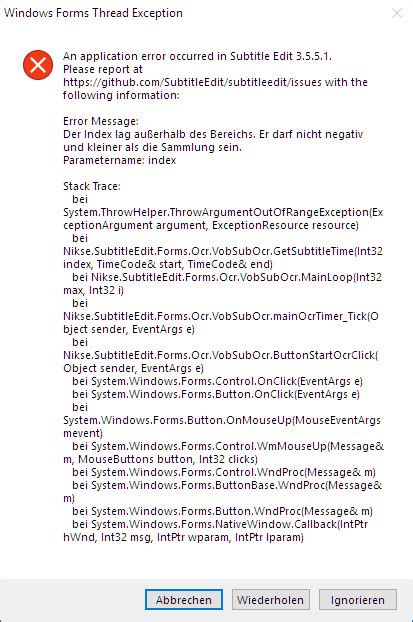 Exception Starting Ocr · Issue 2771 · Subtitleeditsubtitleedit · Github