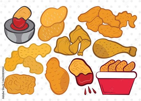 Chicken Nuggets Clipart Svg Cut File Chicken Svg Nuggets Svg