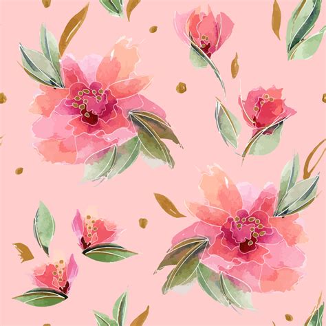 Pink Floral Seamless Pattern With Delicate Fragrant Flowers Vector Art At Vecteezy