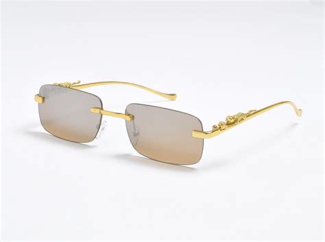 Frameless Rectangle Sunglasses Luxury Multicolor Unique Etsy