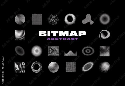 Abstract Dithering Bitmap Shapes Stock Template Adobe Stock