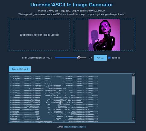 Image To UnicodeASCII Generator By Reactorcore