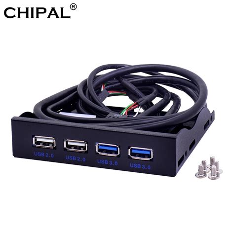 CHIPAL 10PCS 4Ports USB2 0 USB3 0 Hub Front Panel Cable Splitter Internal Combo Bracket Adapter