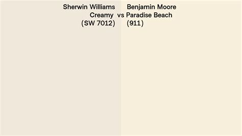 Sherwin Williams Creamy SW Vs Benjamin Moore Paradise Beach Side By Side Comparison