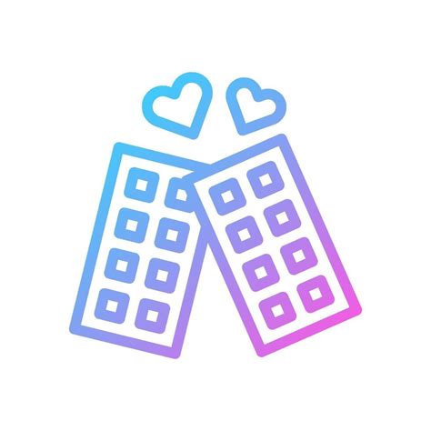 Chocolate Love Icon Gradient Blue Purple Valentine Illustration