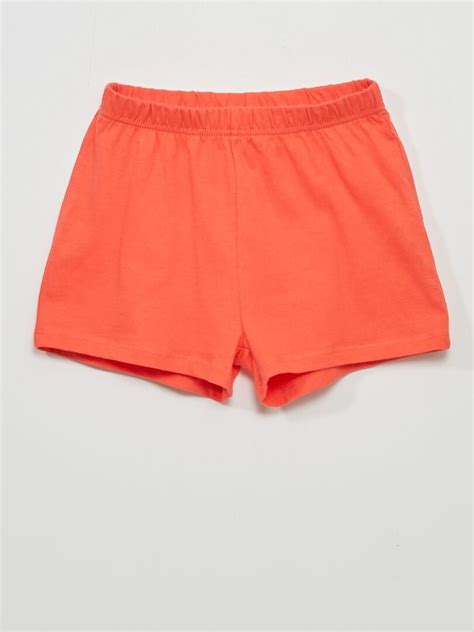 Pyjama Court En Jersey 2 Pièces Orange Kiabi 2 50€