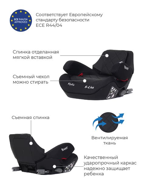 Автокресло-бустер Rant Flyfix с изофикс купить в магазине в Москве 2024 ...