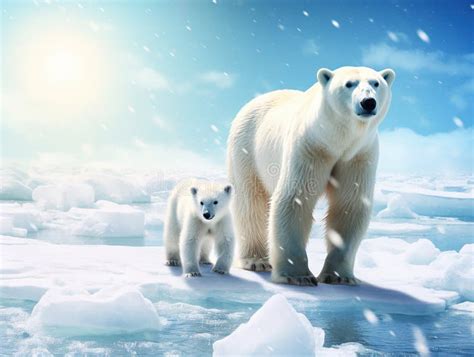 Polar Bear And Cub Stock Illustration Illustration Of Imagine 293703860
