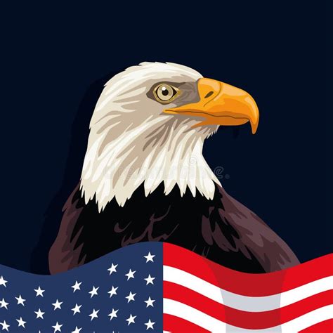 Usa Flag With Eagle Stock Vector Illustration Of American 266300738