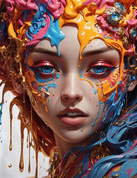 Premium Ai Image A Woman With Purple Eyes And Blue Eyes Has The Word