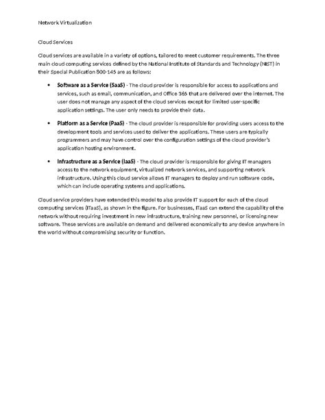 Network Virtualization Cloud Services Cloud Services Are Available In A Variety Of Options