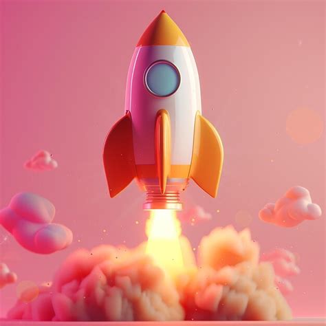 A Rocket With A Blue Circle On The Bottom And A Blue Circle On The