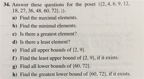 Solved Answer These Questions For The Poset 2 4 6 9