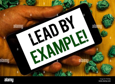 Handwriting Text Lead By Example Motivational Call Concept Meaning
