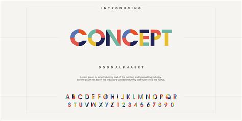 Abstract Minimal Modern Alphabet Fonts Typography Technology Vector