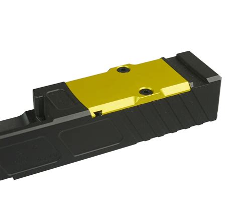 DB TAC Gold Aluminum RMR Cut Mounting Plate For GLOCK Slide Aluminum RMR Cover Plate For