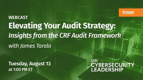 Webinar Improving Your Crf Audit Strategy Sans Security Leadership Posted On The Topic Linkedin