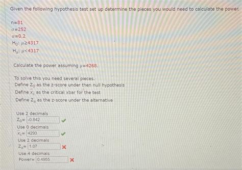 solved given the following hypothesis test set up determine