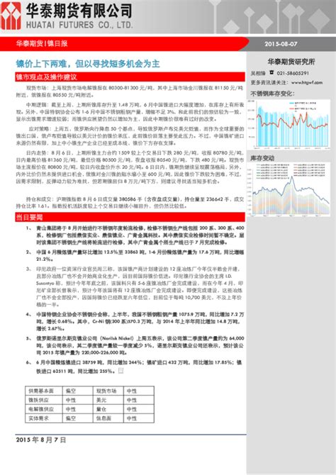 镍日报：镍价上下两难但以寻找短多机会为主