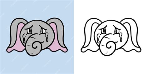 Premium Vector Horizontal Illustration For Coloring Book Sad Little