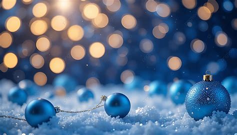 Weihnachtshintergrund Mit Lichtern Und Blauen Ornamenten Ki Erstellt