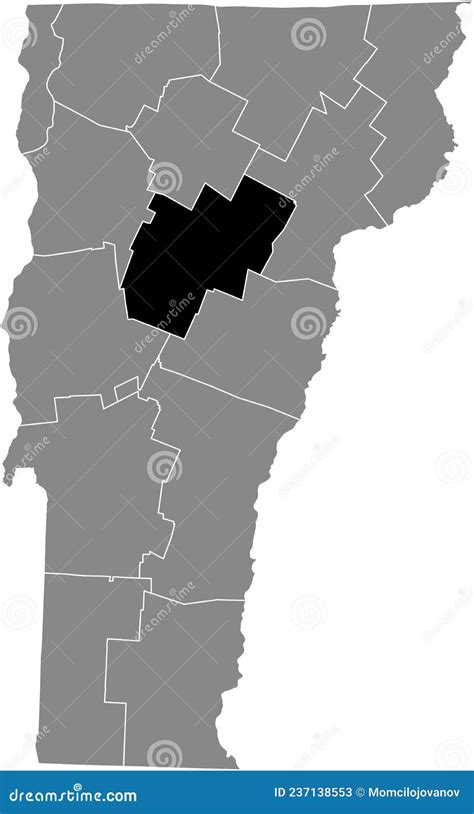 Location Map Of The Washington County Of Vermont Usa Stock Vector