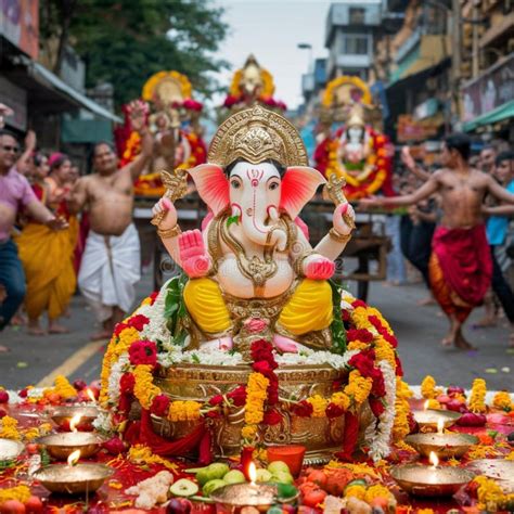 Ganesh Chaturthi Celebration Photograph Stock Illustration