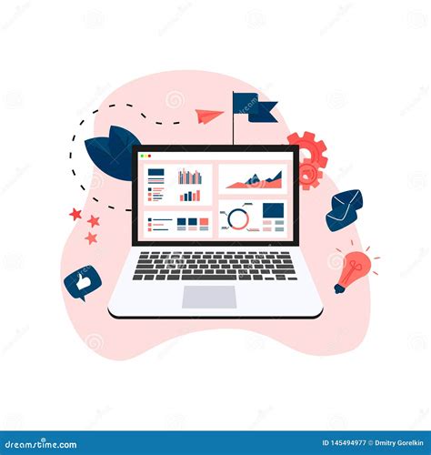 Data Analysis Design Concept Graph Diagram Statistics On Laptop