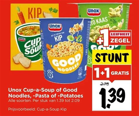 Unox Cup A Soup Of Good Noodles Pasta Of Potatoes Aanbieding Bij