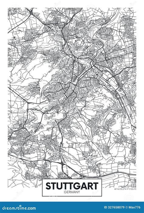 City Map Stuttgart Travel Vector Poster Design Stock Vector