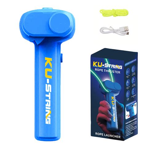 Blue Glow In The Dark Loop Lasso Rope Launcher Propeller String Shooter
