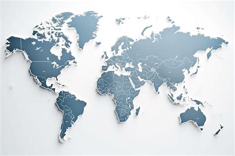 Premium Ai Image World Map On White Background