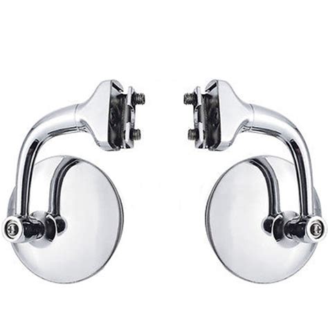 3 Chrome Curved Arm Peep Side Door Glass Mirror Outside Rear View Hot