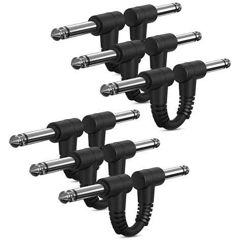 Donner 3 Inch Guitar Patch Cable Guitar Effect Pedal Cables Black 6 Pack Amazon Ca Musical