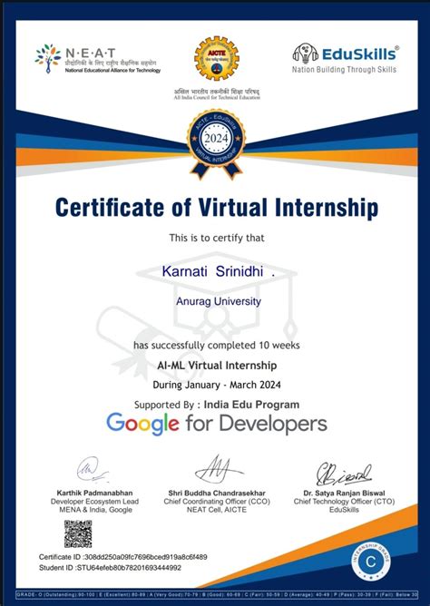 Delighted To Share That Ive Completed The Ai Ml Virtual Internship Srinidhi Karnati
