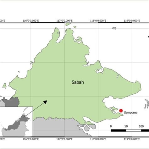 Map Of Semporna Sabah Malaysia Borneo Showing The Location From Which